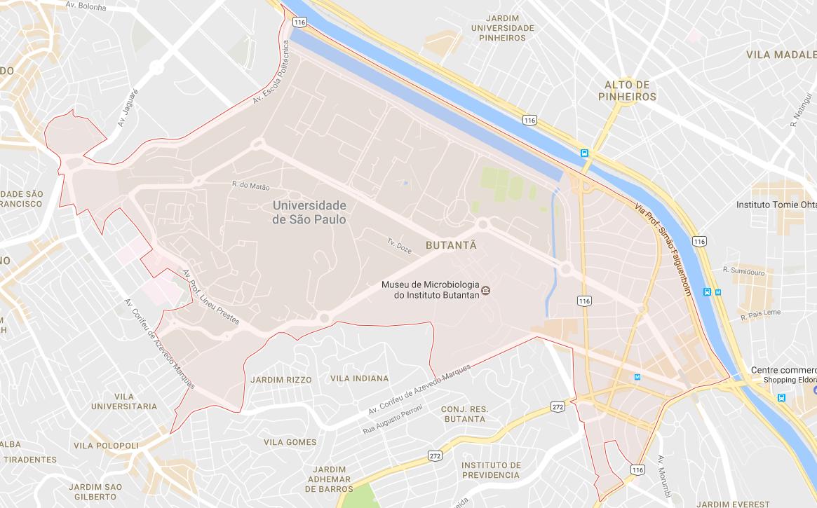 Plan Butantã São Paulo - Carte Butantã São Paulo (Brésil)