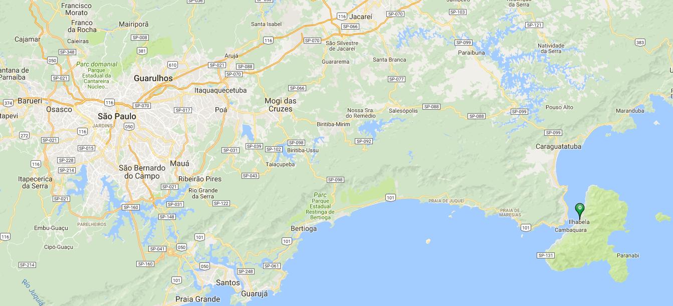 Plan plage Perequê - Carte plage Perequê (Brésil)