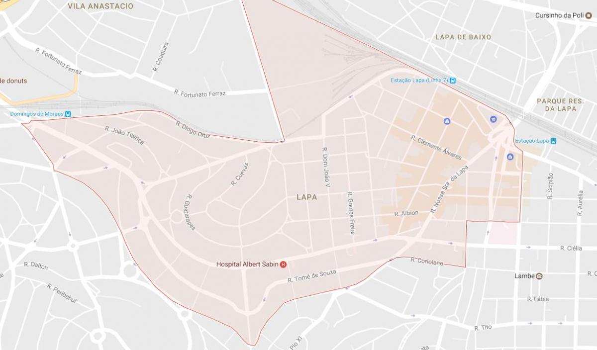 Plan Lapa São Paulo - Carte Lapa São Paulo (Brésil)